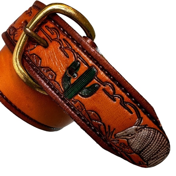 Vintage | Accessories | Vintage Hand Tooled Southwestern Armadillo ...